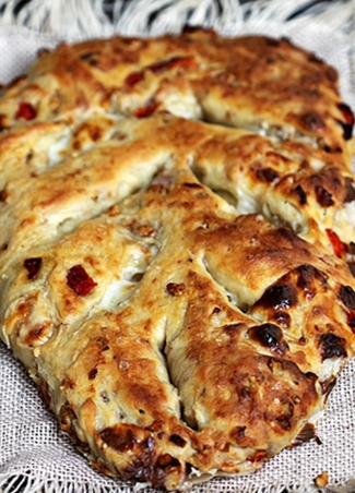 Baking | French Fougasse with Roasted Red Bell Pepper & Garlic, Walnut ...
