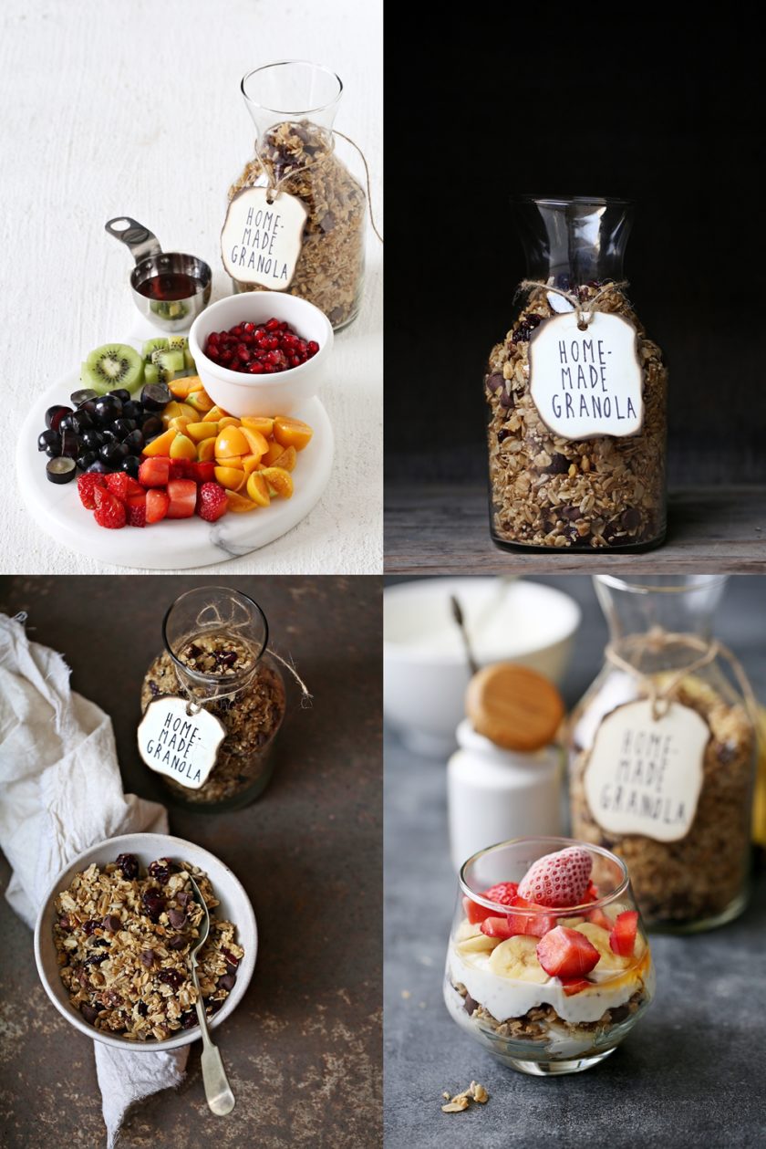 Fruits with Cream & Granola Parfaits ... dessert for breakfast ...